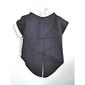 PAWSINSIDE Dog Tuxedo Pet Tuxedo Shirt with Black Bowtie Formal Suit Costume for Wedding Party (X-Large, Black-Collarless)