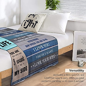 Azefun Anniversary Wedding Gifts for Couples,Romantic Gifts for Him, Soft Light Warm Fleece Blanket for Sofa Bedroom,Travel, Air Conditioner Blanket (Husband, 50 * 60 inch)