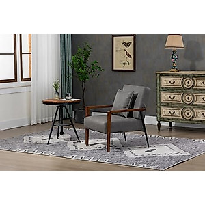 Wycian Counter Height Chairs, Dining Chair Seat Pu Leather Grey with Removable Cushion Seat Height 15.7" for Living Room Bedroom Dining Rooms Garden 1PC