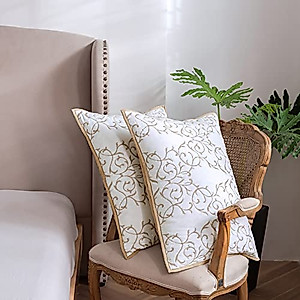 mixinni Quilt King Size Reversible 3-Piece Beige Embroidery Pattern Elegant Quilt Set with Embroidered Decorative Shams Soft Bedspread&Coverlet Set-King