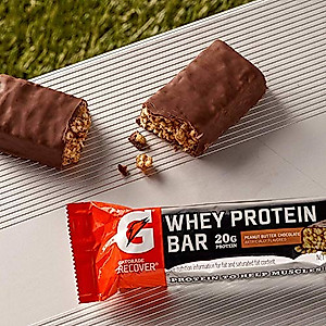Gatorade Whey Protein Recover Bars, Peanut Butter Chocolate, 2.8 ounce bars, 6 Count