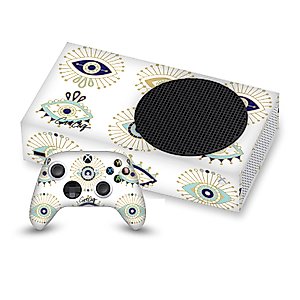 Head Case Designs Officially Licensed Cat Coquillette Blue Gold Art Mix Vinyl Sticker Gaming Skin Case Cover Compatible with Xbox Series S Console and Controller Bundle