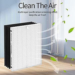 CFKREYA 5300 Replacement Filter 115115 Filter A, Compatible with Winix PlasmWave Air Purifier 5300, C535, 5300-2, 6300-2, P300, 2H13 True HEPA with 8 Carbon Pre-Filters