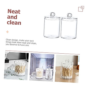 FELTECHELECTR 2pcs Box Cotton Ball Storage Box Glass Storage Jars Cotton Pad Holder Glass Stand Jewelry Organizer Tray Tool Organizer Box And Cotton Holder Set Multipurpose Cosmetic Organizer