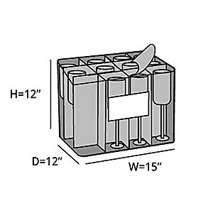 Covermates Keepsakes - Adjustable Glassware Storage - Padded Protection - ID Window - Stain Resistant - Machine Washable - China Storage-Red