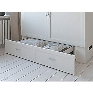 AFI Hamilton Murphy Bed Chest with Charging Station, Queen, White