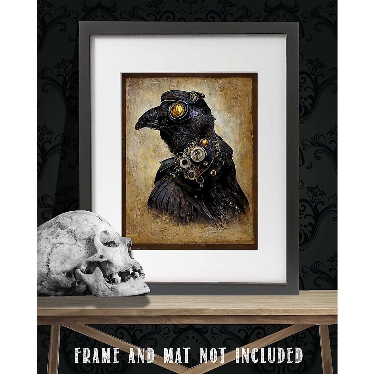 Steampunk Raven - 11x14 Unframed Wall Art Print - Makes a Perfect Home Conversational Piece and Gift
