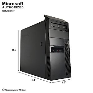 Lenovo ThinkCentre Business Computer, Intel Core i5, 16G DDR3, 512G SSD, 2T, VGA, DP, WiFi, BT 4.0, DVD, Win 10 64 Bit-Multi-Language(CI5)(Renewed)