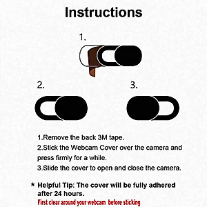 [3 Pack] Slide Webcam Cover Ultra Slim Web Camera Cover fits Laptop, Desktop, PC, Macboook Pro, iMac, Mac Mini, Computer, Smartphone,Protect Your Privacy and Security,Strong Adhensive-Black
