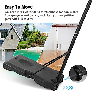 Basketball Hoop 28IN Basketball Goal Basketball Hoop Outdoor with 5.8ft-7ft Height Adjustable Basketball Backboard & Wheels Basketball Equipment for Adults Indoor Outdoor Gym Use