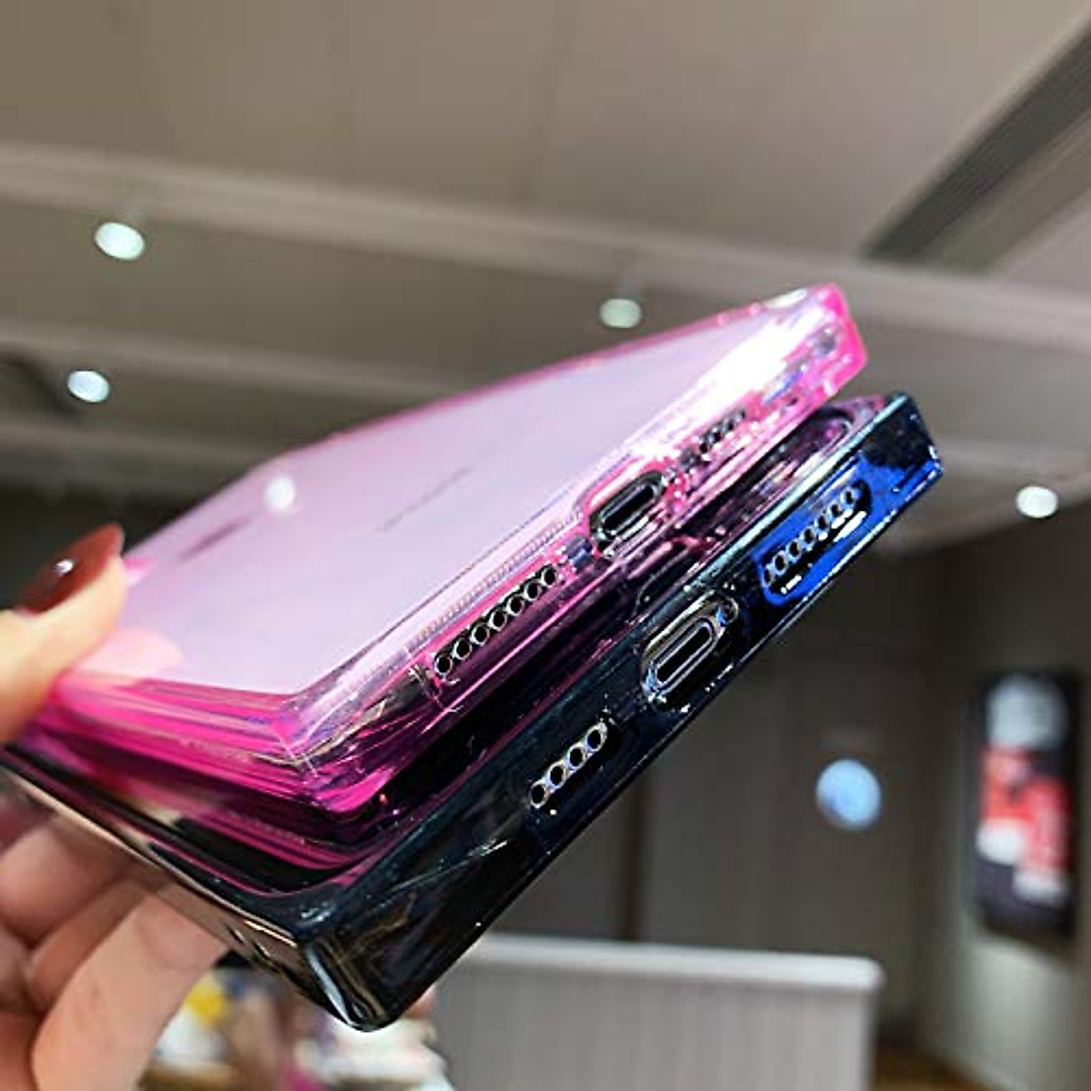 Tzomsze iPhone 11 Pro Max Clear Case, Square 11 Pro Max Cases Reinforced Corners TPU Cushion,Crystal Clear Slim Cover Shock Absorption TPU Silicone Shell for iPhone 11 Pro Max 6.5 inches (2019)-Clear