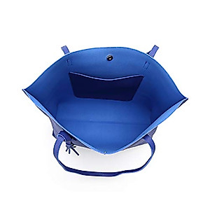 Dreubea Women's Soft Faux Leather Tote Shoulder Bag from, Big Capacity Tassel Handbag Royal Blue