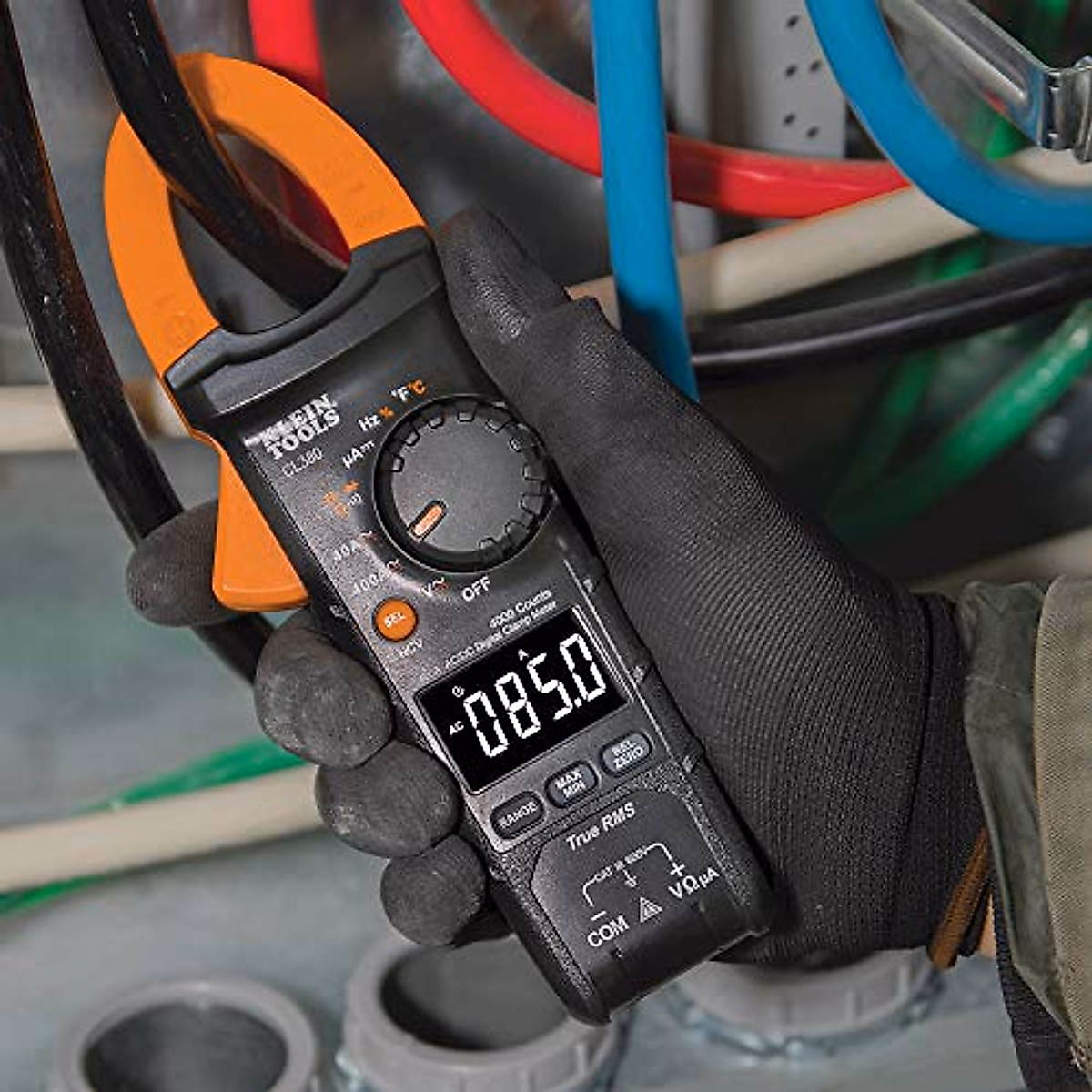 Klein Tools CL380 Electrical Tester, Digital Clamp Meter and Non-Contact Voltage Tester, Auto-Ranging and TRMS, 400 Amps, LCD Display