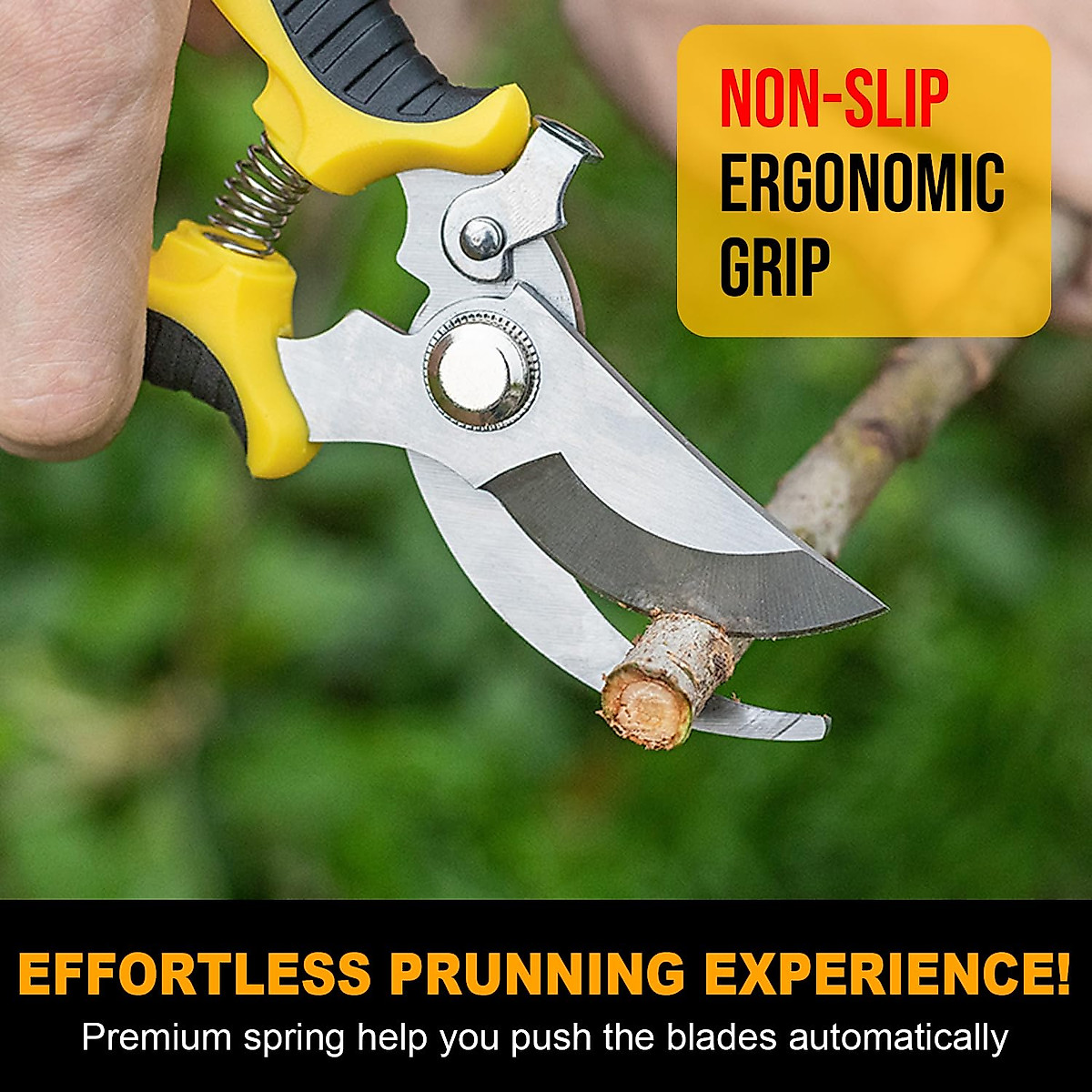 2 Packs Pruning Shears, Garden Shears, Garden Scissors, Garden Pruners Stainless Steel Pruning Shears for Gardening, Garden Clippers, Gardening Tools Scissors with Storage Bag