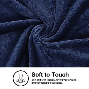 Dekoresyon Fleece Throw Blanket, Plush Fuzzy Bed Blanket Super Soft Lightweight Flannel Blankets for Couch Bed Sofa, (Navy, 50x60 Inches)