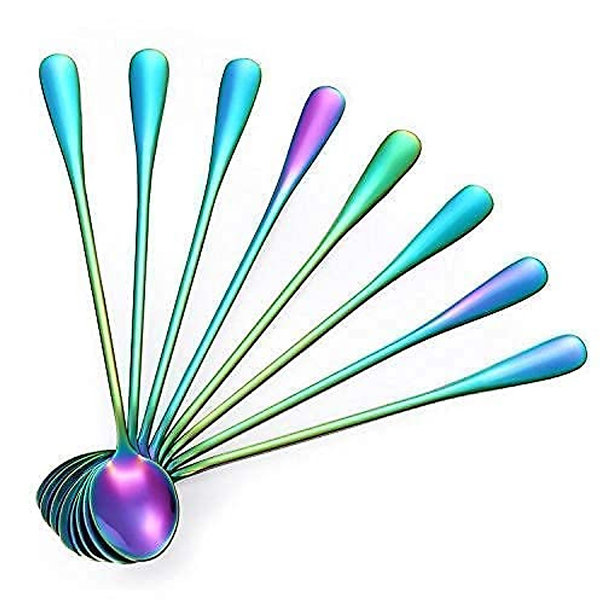 KYA27 Kitchen Knives Set with Wooden Block+ KYA52 Rainbow Kitchen Utensils Set+ KYA55 Rainbow Titanium Long Handle Spoons PACK of 8