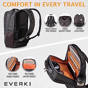 EVERKI Studio Slim Business Professional 14.1-Inch/MacBook Pro 15 Laptop Backpack, Lightweight, Men or Women (EKP118)
