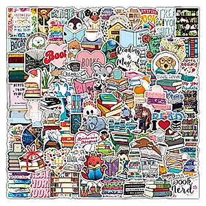 100pcs Reading Stickers for Kids, Book Stickers for Water Bottles Book Laptop Stickers for Teens and Adults Trendy Vinyl Positive Sticker