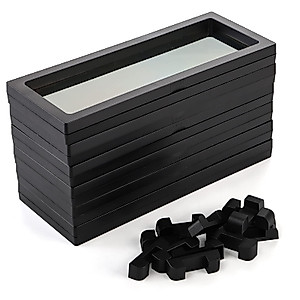 Dicunoy 6 PCS 3D Floating Display Case, Coins Display Stand Holder for Jewelry, Large Suspension Money Frame Box for Dollar Bill, Medallions, Fossils, Rocks, Stamps, 9" x 3.54" x 0.75"