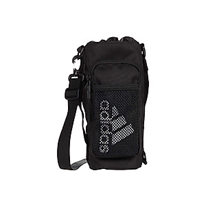 adidas Hydration Crossbody Water Bottle Sling Bag, Black/White, One Size