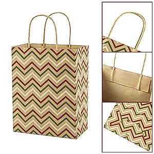 Sattiyrch Christmas Gift Bags 28 Count,Medium Size Kraft Paper Gift Bags with Handles,Brown Shopping Bags, Party Bags