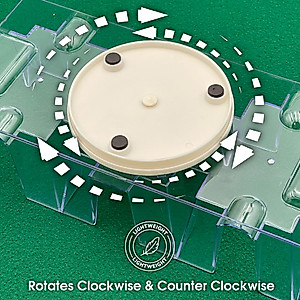 9 Deck Plastic Revolving Playing Card Tray with 3 Slots - Clear