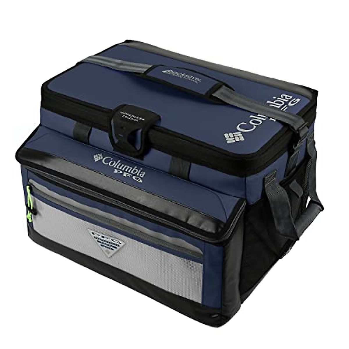 Columbia PFG Thermal Pack Cooler - Zipperless Hardbody Cooler with ThermaCool High Performance Insulation, HardBody Liner, and SmartShelf, Navy Blue