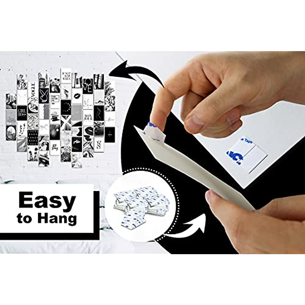 KOLL DECOR Black and White pictures for wall decor - 50 Set 4''x6'' Prints Black and White collage kit Room Collage Decoration Aesthetic Wall Collage Kit for Teen Girls