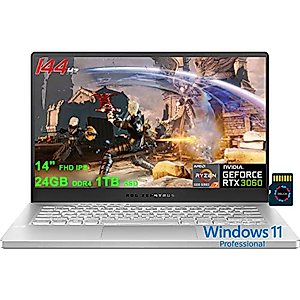 asus ROG Zephyrus G14 Gaming Laptop | 14'' Full HD IPS 144Hz | AMD 8-Core Ryzen 7 5800HS (>i7-11370H) | 24GB DDR4 1TB SSD | GeForce RTX 3060 6GB Graphic | Backlit USB-C Win11Pro + 32GB MicroSD Card