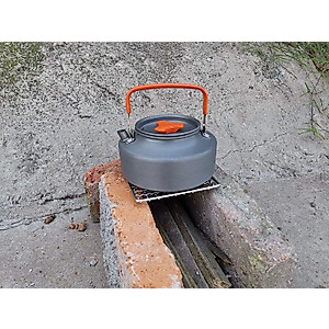 2Peices Backpacker Bushcraft Grill Grate Stainless Steel BBQ Cooking Grill Mesh Campfire Grill Square Round for Camping, Backpacking, Hunting Fishing