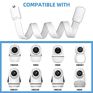 Baby Monitor Mount, 1/4 Threaded Holes Universal Baby Monitor Wall Mount, Flexible Clip Clamp Mount/Long Gooseneck Arm Baby Monitor Stand, No Tools Versatile Twist Holder (Clip Mount)