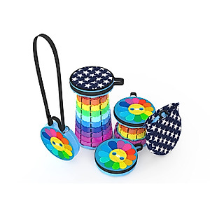 ALEVMOOM Upgraded Portable Collapsible Folding Stool with Cushion Retractable Telescoping Stool for Adults Sturdy Capacity 440lbs Camping Stool for Outdoor Hiking Garden BBQ with Bag,Carabiner