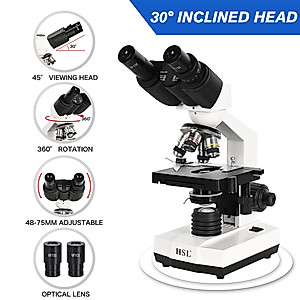 HSL 40x-2500x Compound Binocular Microscope for Adults Professional,microscopes for Student Educate,Biological Microscope LAB Micro Scope microscopio 1000x 400X