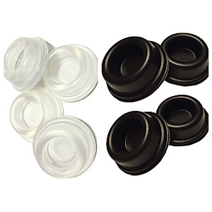 Combo of 4 PC Clear Door Stopper Bumpers + 4 PC Black Door Stopper Bumpers Prevent Damage to Walls from Door Knob Handles, Guard and Sheild