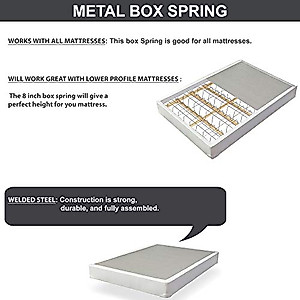Mattress Solution Fully Assembled Metal Traditional Boxspring Foundation for Mattress, Twin XL, Size