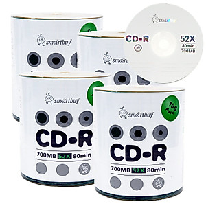 Smart Buy Logo CD-R 400 Pack 700mb 52x Blank Data Recordable Discs, 400 Disc, 400pk