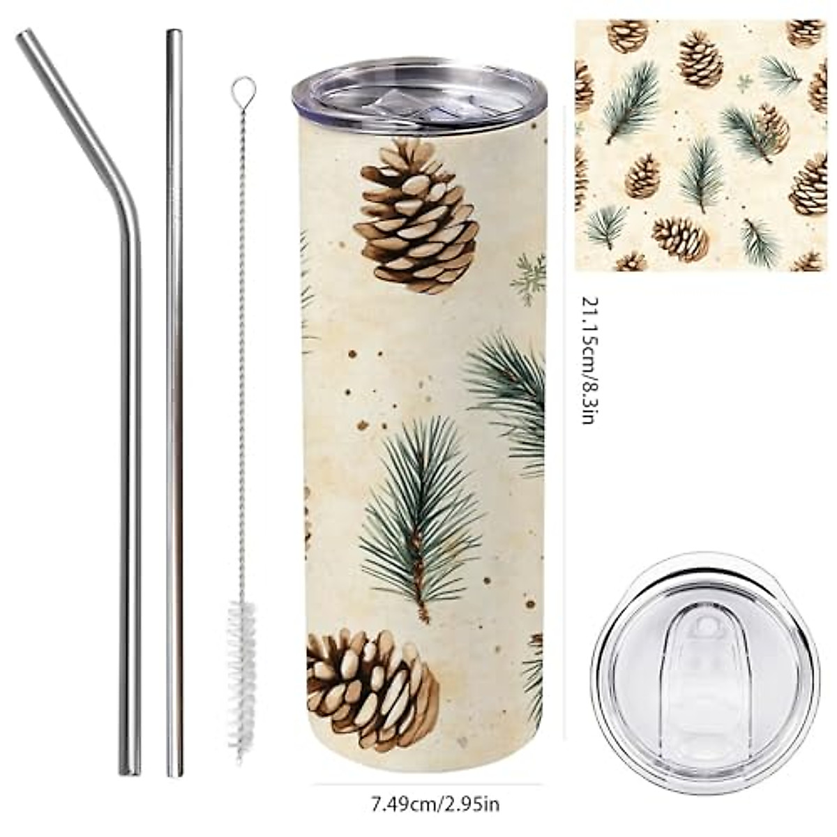 Medpol rustic christmas theme insulated tumblers coffee cup Gift，rustic christmas theme Drinking Glasses-Tea Cup-Coffee Mug tumbler with lid and straw 20 oz insulated tumbler cups