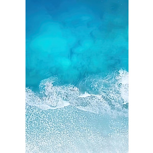 BSIKIE Summer Ocean Beach Theme Area Rug, Blue Water Waves Indoor Non Slip Throw Accent Rug, Machine Washable Breathable Durable Carpet for Room Sofa Living Room Home Decor - 6 ft x 9 ft, Style-18
