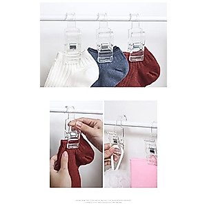 Tinkeep Large Laundry Hook Clothes pins 4pcs Sock Clip Laundry Clips with Springs, Strong Plastic Clothes Drying Line Pegsfor Home Kitchen Outdoor Trip (4)