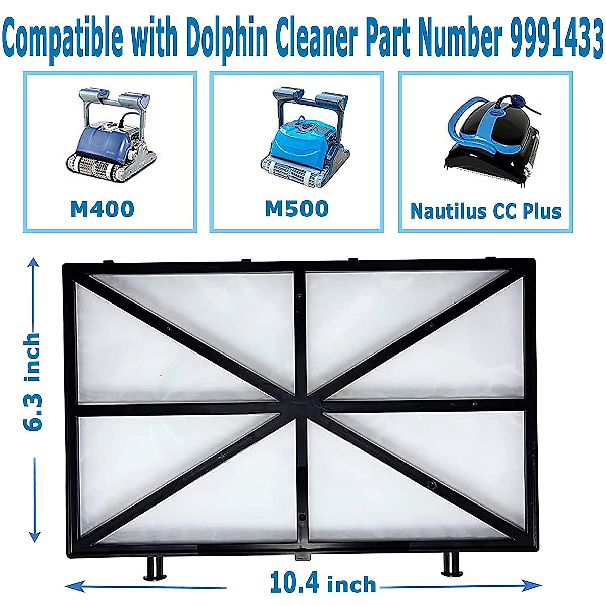 getalong Spring Filter Cartridges Compatible for Dolphin M500, M200, M400, Wave 90, ve 65, Oasis Z5, Sigma, C3,C4,Nautilus CC Plus Robotic Pool Cleaners, Part Number: 9991433-R4