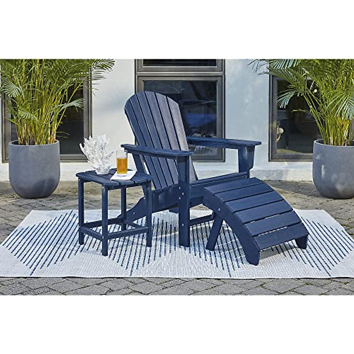 Signature Design by Ashley Sundown Treasure Adirondack Chair, 31.13"W x 33.25"D x 37.75"H, Navy Blue