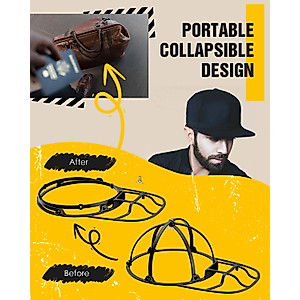 iyes.top Hat Washer for Baseball Caps, Collapsible Ball Hat Cleaner Cage for Washing Machine & Dishwasher - Ballcap Shaper Protector Holder with Rack Frame for Laundry