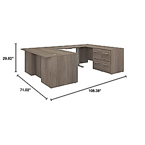Bush Business Furniture 500 Home Office Desk, 72W, Modern Hickory