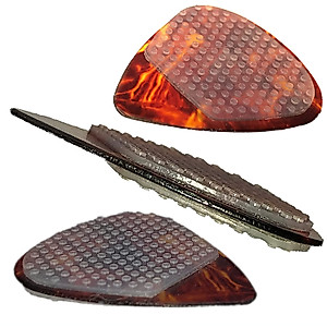 LivinWell Guitar Pick Grips (16 pcs) Soft Grippy non-Sticky Reusable Trimmable Silicone Rubber (ORIGINAL thicker 0.8 mm)