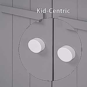 STELSIPLIY Bedroom Armoires with Hanging Rod,Kids Modern 2 Door Wardrobe Cabinet with Legs,43" Wood Storage Clothes Organizer for Boys Girls Kids' Room, (31.5”L x 19.7”W x 43”H) (Gray)