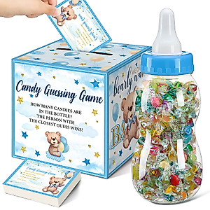 Glenmal 52 Pcs Baby Shower Games Gift Sets Large Baby Bottle for Shower Game Guess How Many Candies Baby Shower Decorations for Baby Shower favors Games Gender Reveal (Little Pumpkin)