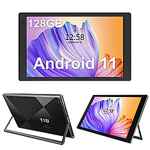 TJD Android 11 Tablet 10.1 Inch Tablets, 128GB ROM 512GB Expandable, Quad-Core Processor Google GMS Tablet, 6000mAh Fast Charge, 8MP Dual Camera, IPS HD Touchscreen WiFi Bluetooth (Black)