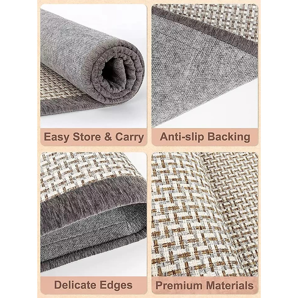 What-Essentials: Waterproof Machine Washable Kitchen Mat. Non-Skid Kitchen Mat. for in Front of Stove and Sink. Two Piece Combo Set. Anti-Fatigue Mat. Easy to Clean Rug. Stain Resistant Kitchen mat