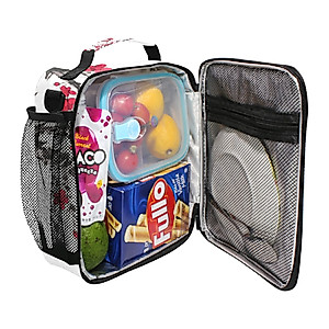 AUUXVA Japanese Cherry Blossom Flower Insulated Lunch Box Bags for Women Men Kids Girls Tote Crossbody Thermal Lunch Container Food Carrier