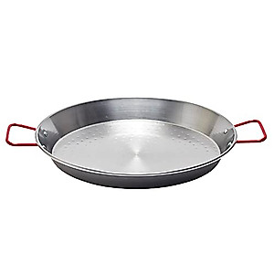 Garcima 14-inch Carbon Steel Paella Pan, 36cm, Silver